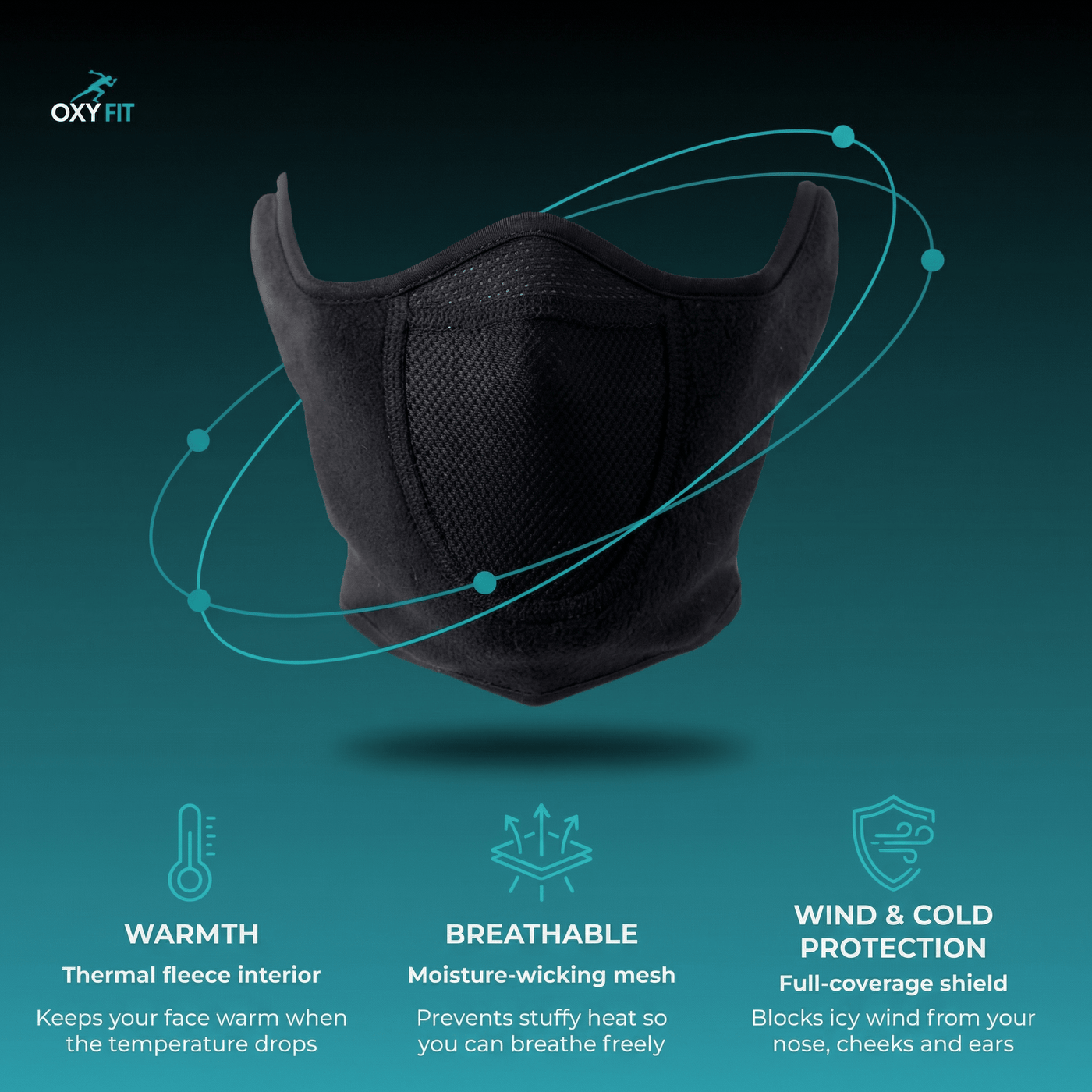 OXYFIT™ Thermal Face Guard – Windproof Fleece Sports Mask